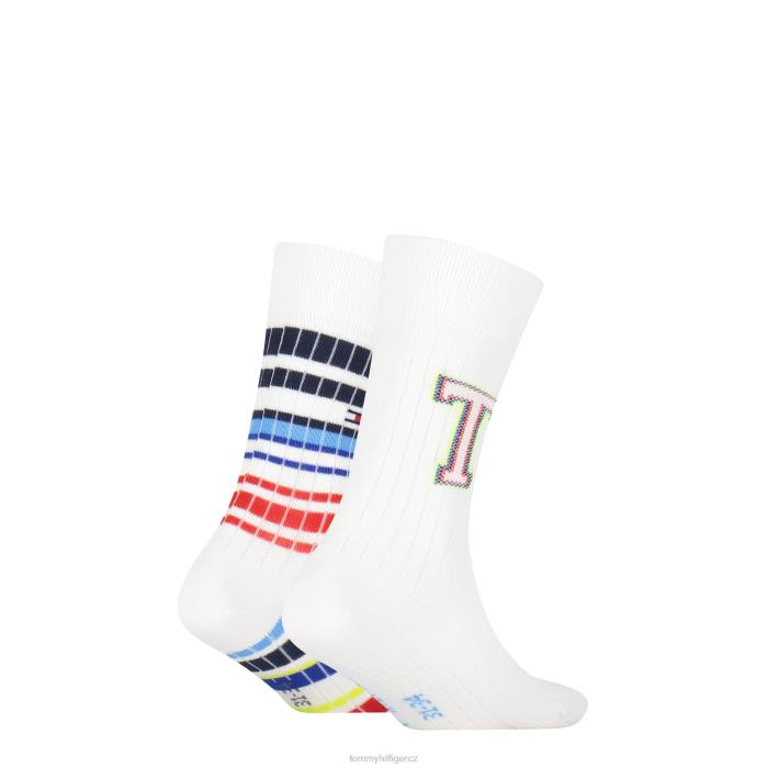 2-balení dětské žebrované ponožky vícebarevné R8J8175 bílý Tommy Hilfiger [R8J8175] : Tommy ...